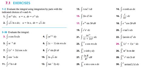 Solved 7 1 Exercises 13 Tcsc Tdt 1 2 Evaluate The Integral