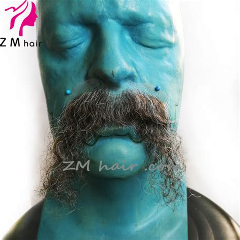 Zm Hair Realistic Film Lace Fake Moustache And Beard For Man Buy