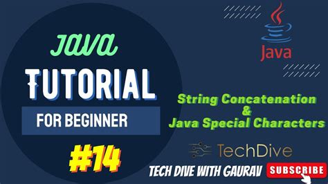 String Concatenation In Java Special Characters In Java Tutorial