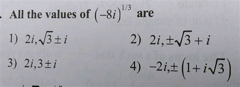 Begin Array L Text All The Values Of 8 I 1 3