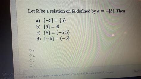 solved let r be a relation on r defined by a −∣b∣ then a