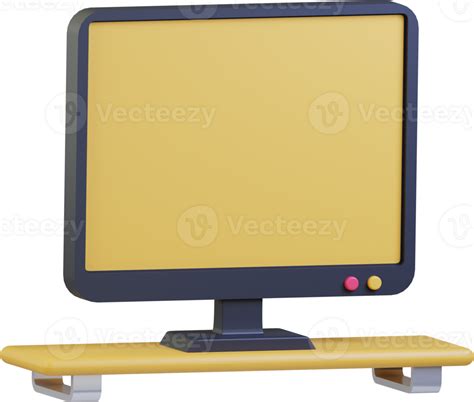 Monitor 3d Icono Para Computadora Preparar 53341798 Png