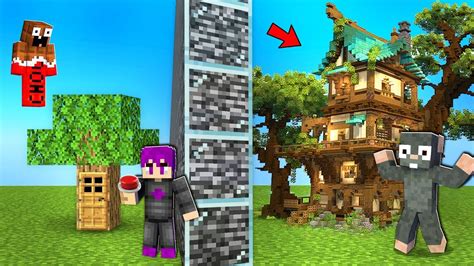 ماين كرافت اصعب تحدي بناء بيت الشجرة امكامل و محمد ضد تيتا استخدمنا