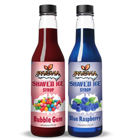 Variety Pack Blue Raspberry Bubble Gum Shaved Ice Syrup Syruvia