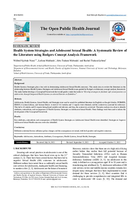 Pdf Health System Strategies And Adolescent Sexual Health A Systematic Review Of The