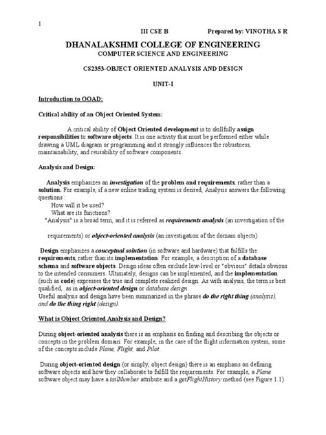 Ooad Unit I Notes Pdf Unified Modeling Language Use Case
