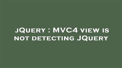 Jquery Mvc4 View Is Not Detecting Jquery Youtube