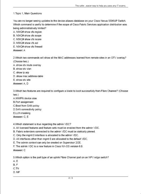 Ccnp Data Center Exam 300 180 Dcit Questions