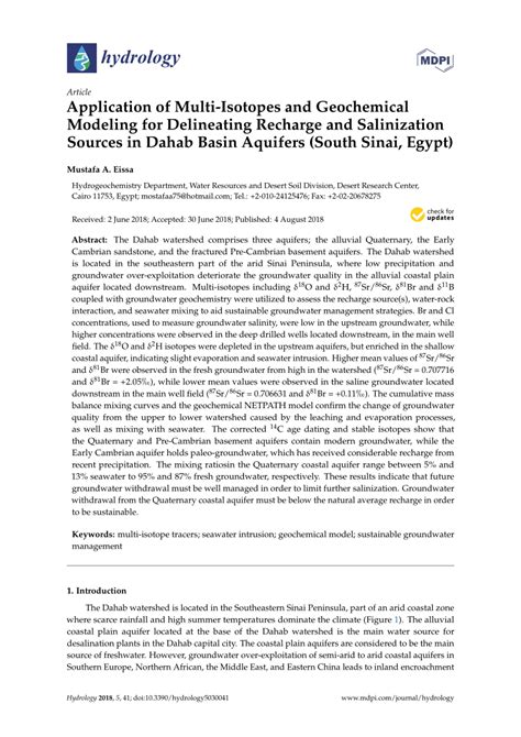 Pdf Application Of Multi Isotopes And Geochemical Modeling For Delineating Recharge And