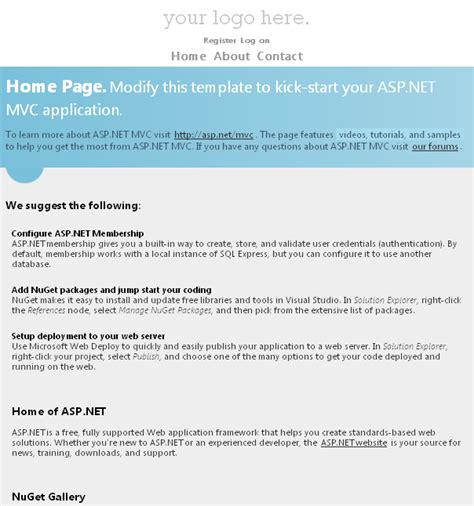 asp mvc 4 developer preview amélioration du modèle de projet web