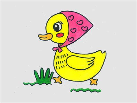 色彩小鸭子的画法教程 简单简笔画儿童简笔画大全 简单漂亮 有点网 好手艺
