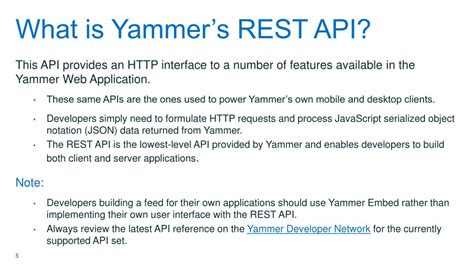 Ppt The Yammer Rest Api Powerpoint Presentation Free Download Id