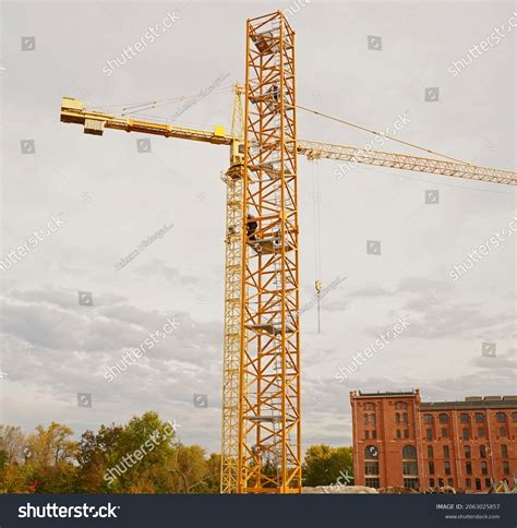 Installation Lattice Boom Crane On Construction Stock Photo Shutterstock