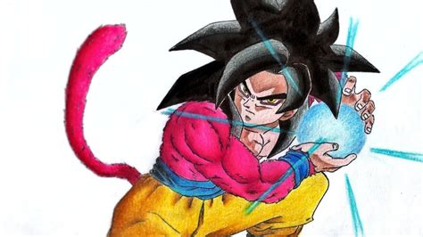 Como Dibujo A Goku Ssj 4 Kamehameha How To Draw Goku Ssj 4