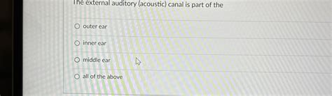 Solved The External Auditory Acoustic ﻿canal Is Part Of