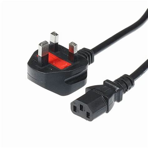 Black Copper Computer Power Cord With Fuse UK Type 1 8 Meter At 200 Piece In Kanpur
