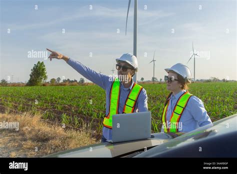 Engineer Team With Architect Field Work Outdoor Together Project Land