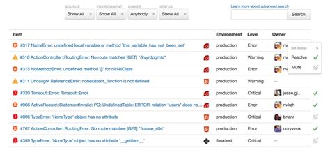 better workflows for managing errors rollbar