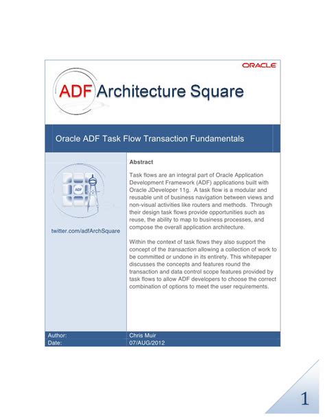 pdf oracle adf task flow transaction fundamentals · oracle adf task flow transaction