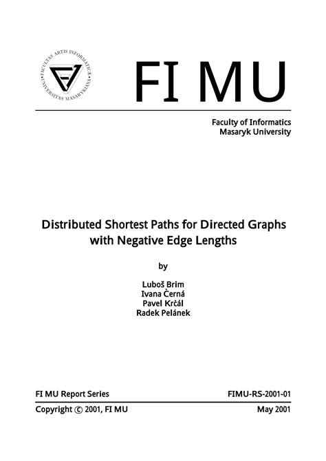 pdf distributed shortest paths for directed graphs with negative edge