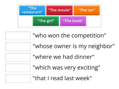 Relative Clauses Match Up