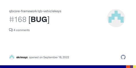 Bug · Issue 168 · Qbcore Frameworkqb Vehiclekeys · Github