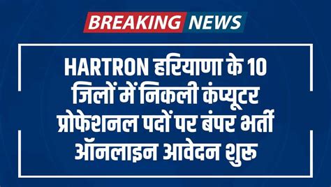 Hartron Computer Professionals Recruitment 2025 Eligibility Details