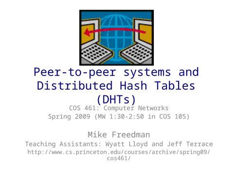Ppt Peer To Peer Systems And Distributed Hash Tables Dhts Cos 461 Computer Networks Spring