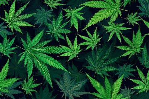 Premium Ai Image Cannabis Leaves Seamless Pattern