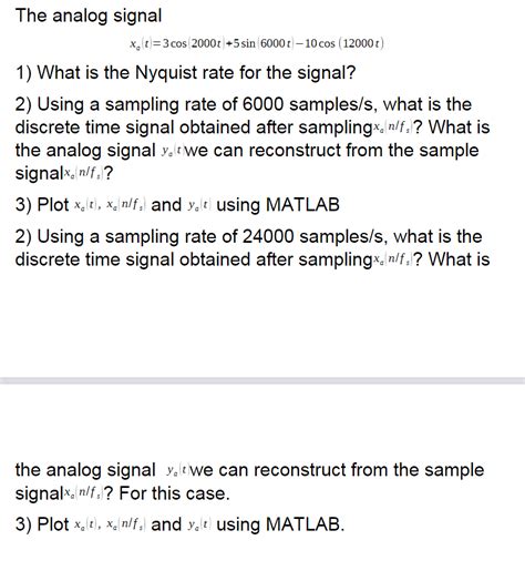Solved The Analog Signal
