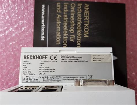 Beckhoff CX5020 0111 CPU CX5020 1GB Windows Embedded Andre Ertel ANERTKOM Industrial