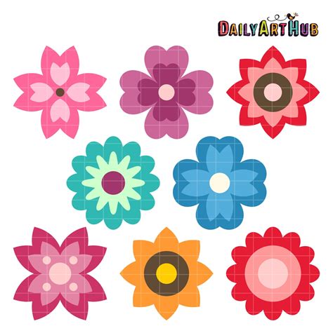 Happy Spring Flower Cartoon Colored Clipart 19943377 Vector Art At 3637451