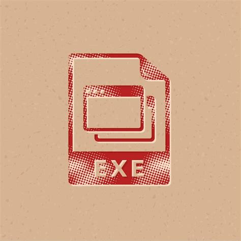 Premium Vector Executable File Format Halftone Style Icon With Grunge Background Vector