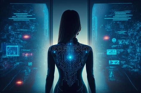 Rear View Of Female Hacker Generative Ai Stock Illustration Illustration Of Crime Concept