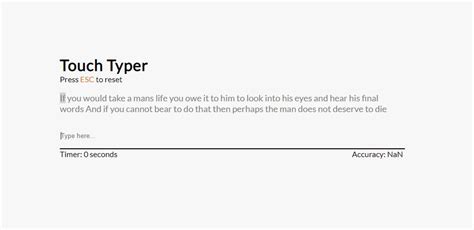 GitHub SwissNuff Touch Typer A React Based Typing Game