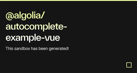 Algolia Autocomplete Example Vue Codesandbox