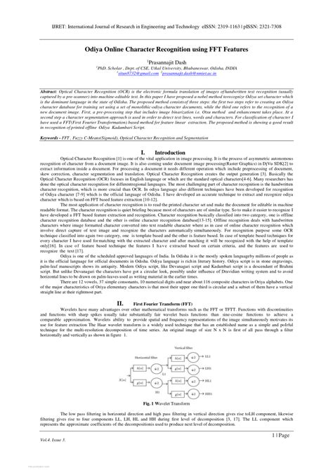 pdf odiya online character recognition using fft features