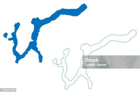 루가노 호수 지도 벡터 일러스트 레이 션 낙서 스케치 라고 디 루가노 또는 세레시오지도 스위스에 대한 스톡 벡터 아트 및 기타 이미지 Istock