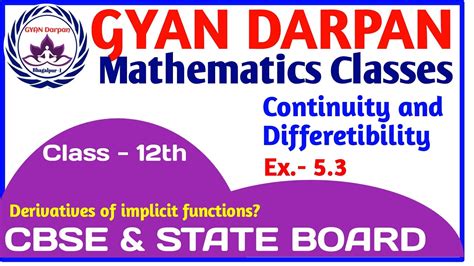 class xiith maths ncert chapter 5 continuity and differentiability