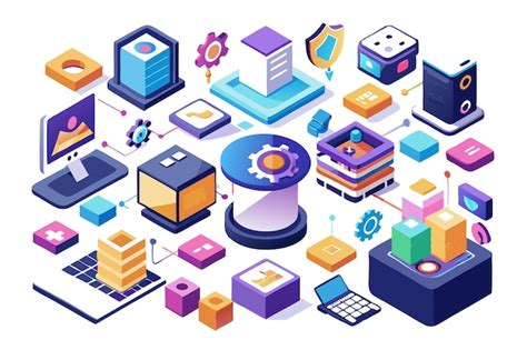 Isometric Illustration Depicting A Complex Network Of Interconnected