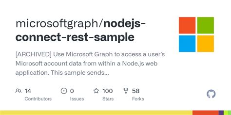 Github Microsoftgraphnodejs Connect Rest Sample Archived Use
