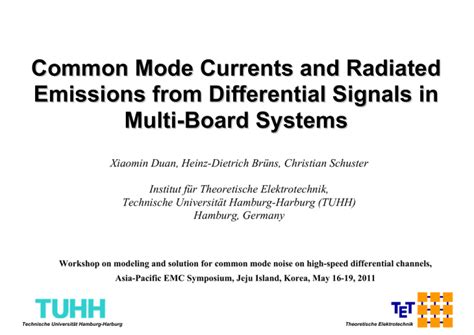 Common Mode Currents And Radiated Emissions From Differential