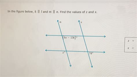 Solved In The Figure Below Kparallel L And Mparallel L Find The