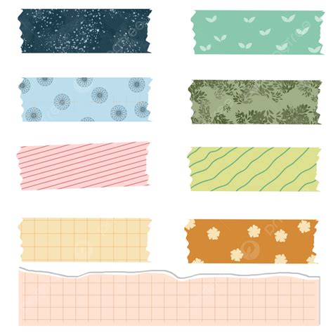 다채로운 와시 테이프 묶음과 찢어진 종이 일러스트 와시 테이프 세트 와시 테이프 번들 돛을 종이 Png 일러스트 및 Psd 이미지 무료 다운로드 Pngtree