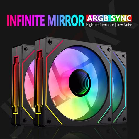Jumpeak Ms120 120mm Case Fan 5v Argb Infinite Mirror Effect Quiet 12cm Rgb Fans For Pc Case