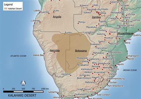 Kalahari Deserts Map Kalahari Desert