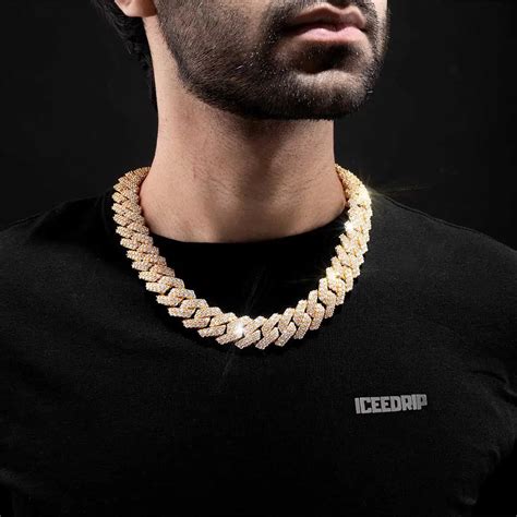 Prong Cuban Link Chain 19mm 3 Row Link Chain Iceedrip
