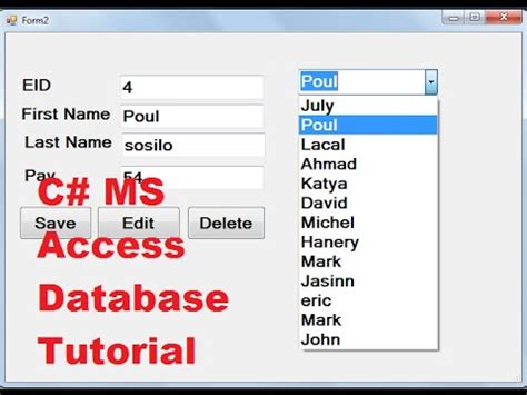 Learn C MS Access Database Tutorial 11 How To Link List Box With