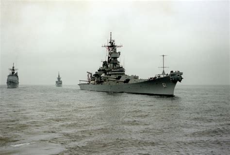A Starboard Bow View Of The Battleship Uss Iowa Bb 61 Participating
