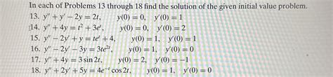 Solved In Each Of Problems 13 ﻿through 18 ﻿find The Solution
